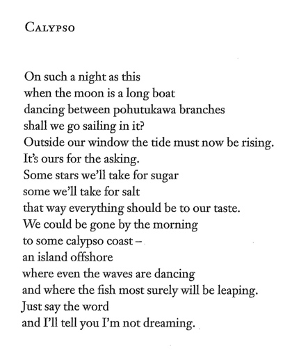 Scoop Review of Books » Poem of the Week: Calypso